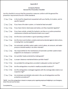 Fire Prevention Plan Sample Written Program HSSE WORLD